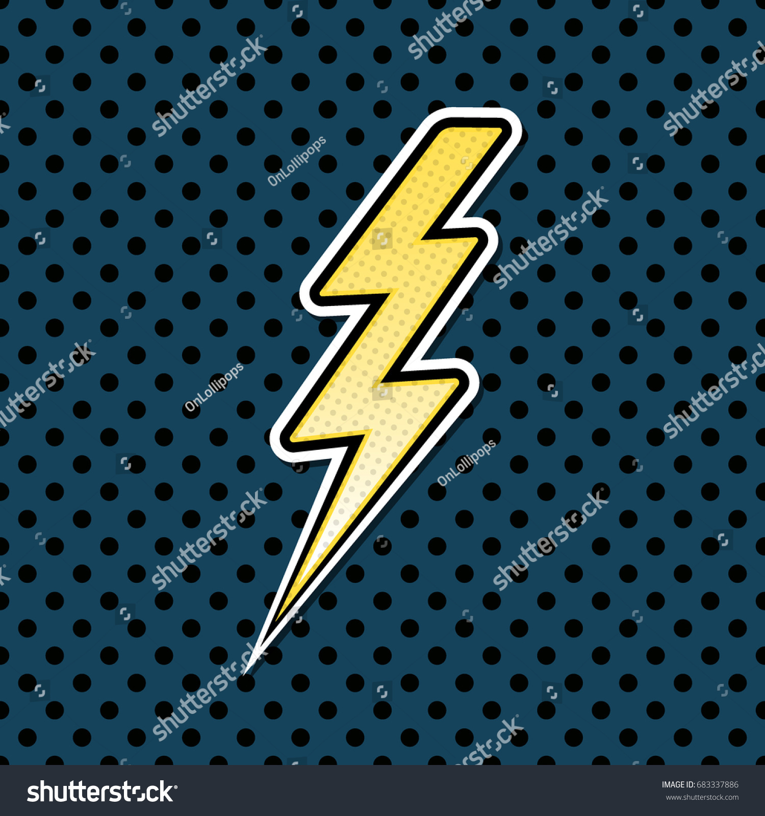 Lightning Bolt Pop Art Vector Illustration Stock Vector (Royalty Free ...