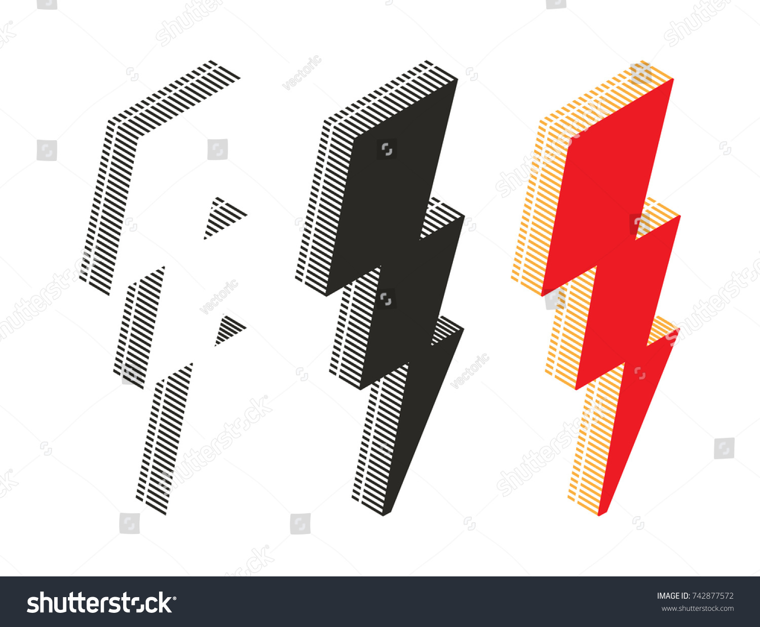 Lightning Bolt Vector Illustration Isolated On Stock Vector (Royalty ...
