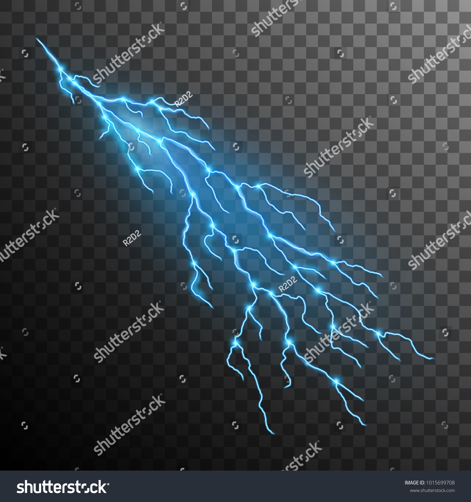 Lightning Effect Isolated On Transparent Background Stock Vector ...