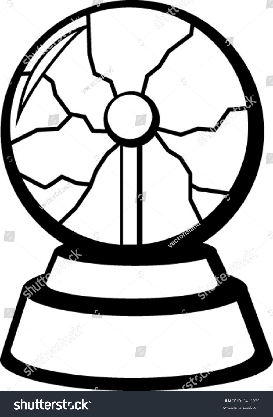 Lightning Electricity Ball Stock Vector Illustration 3415979 : Shutterstock