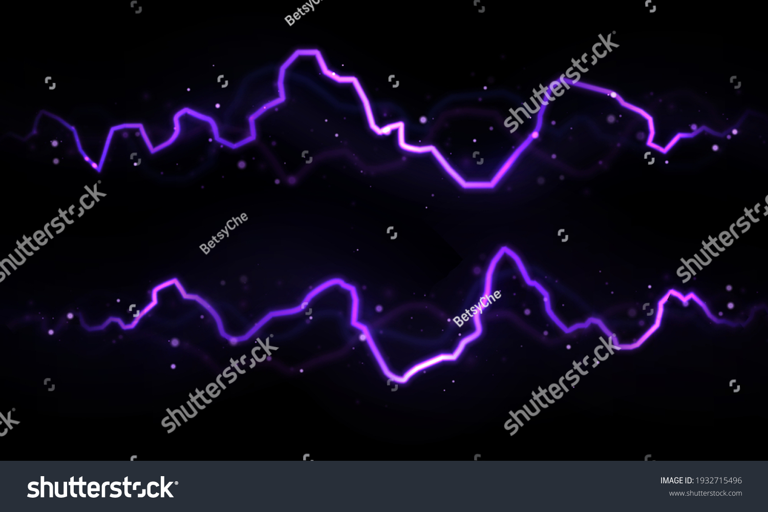 Lightning Flash Effect Realistic Electric Lightning Stock Vector ...