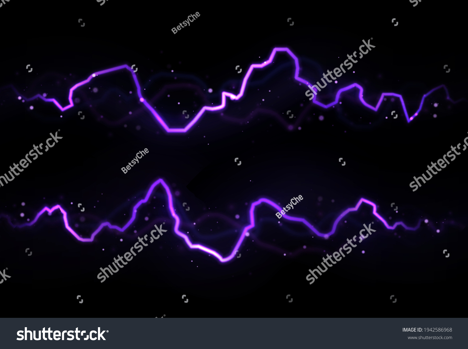 Lightning Flash Effect Realistic Electric Lightning Stock Vector ...