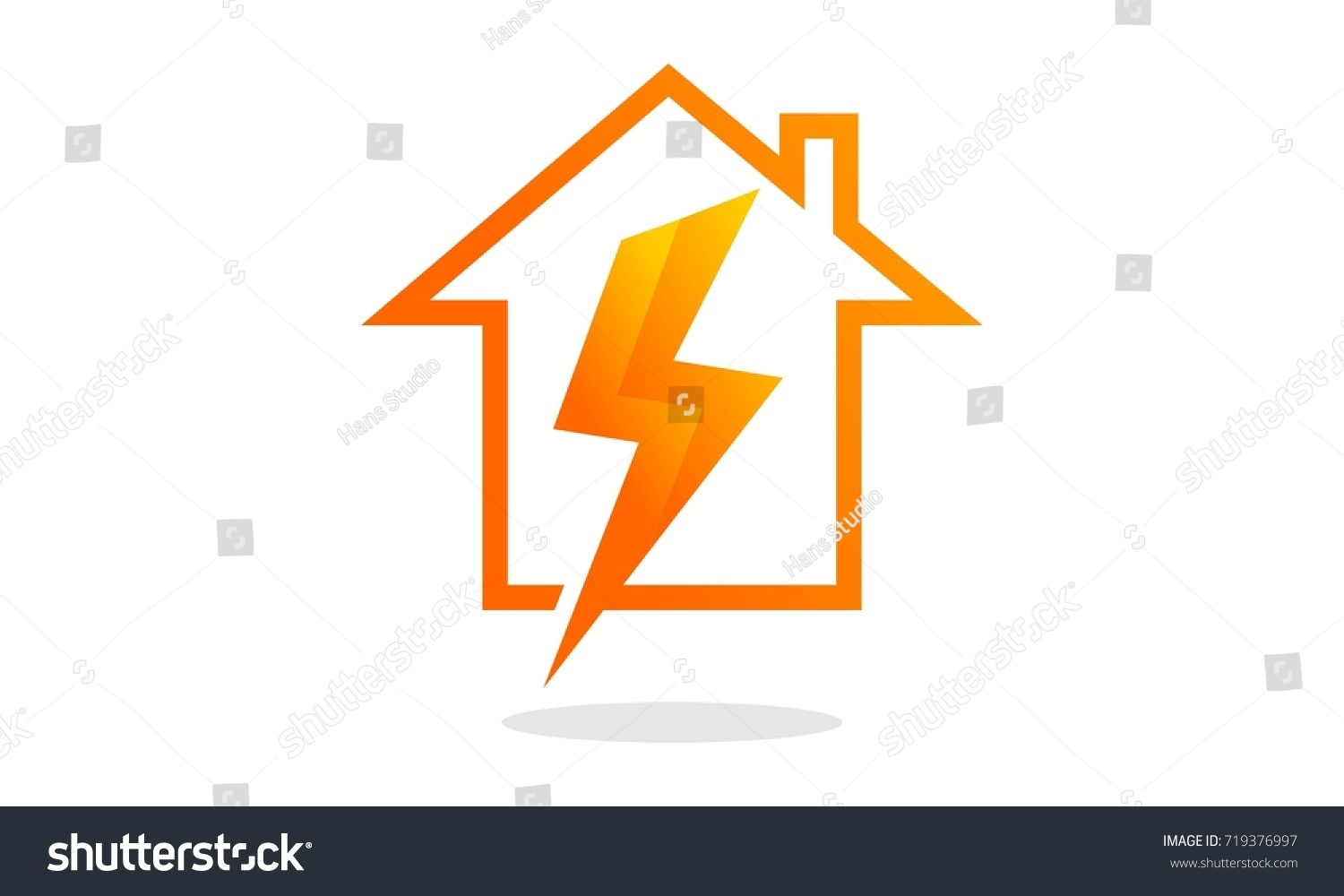 Lightning Home Logo Stock Vector (Royalty Free) 719376997 | Shutterstock