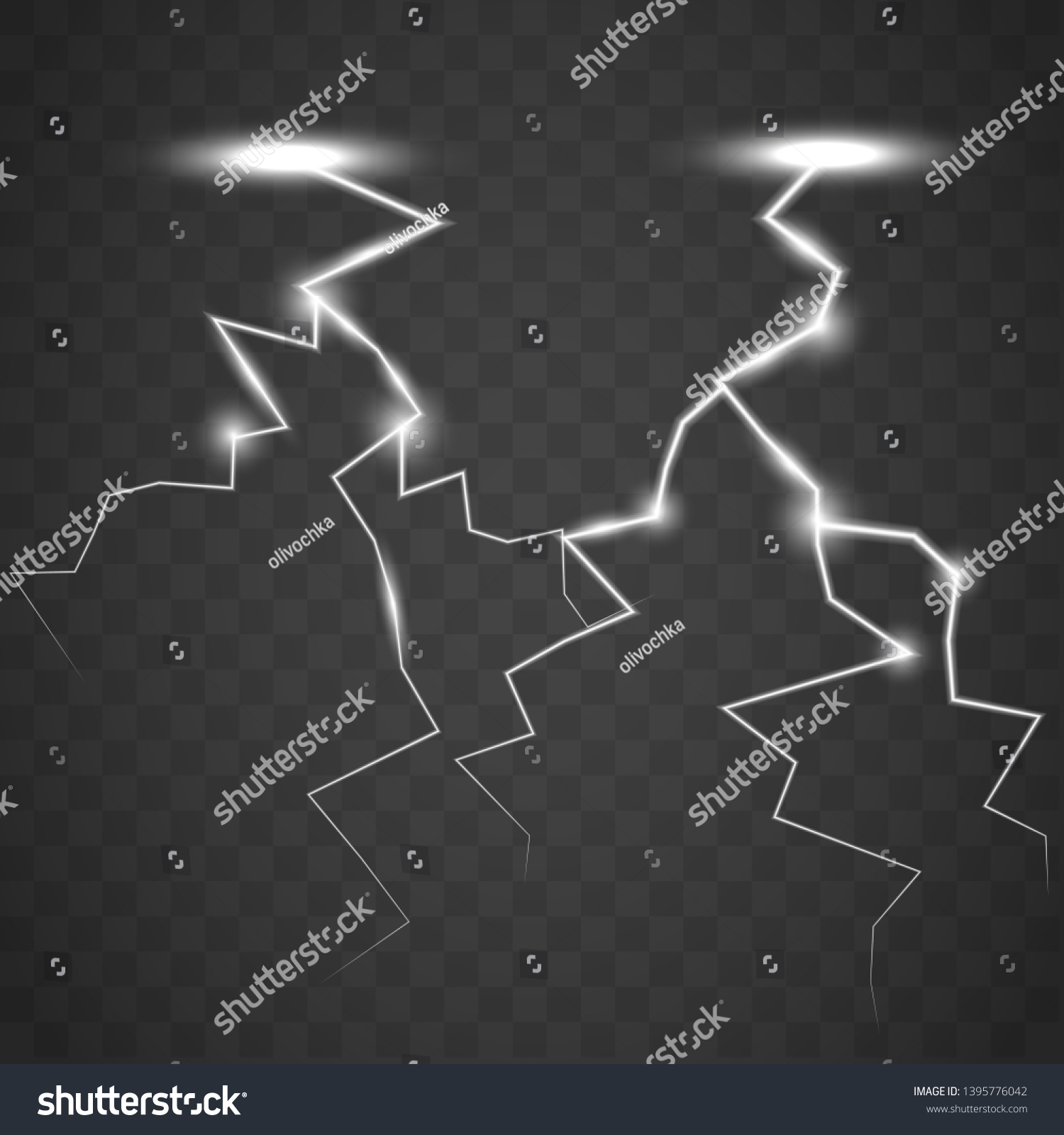Lightning Isolated On Transparent Background Vector: Vector có sẵn ...