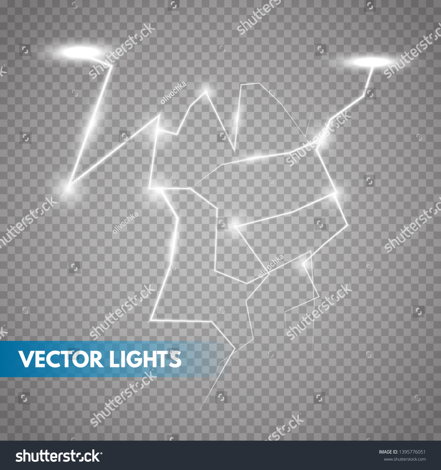 Lightning Isolated On Transparent Background Vector: เวกเตอร์สต็อก ...