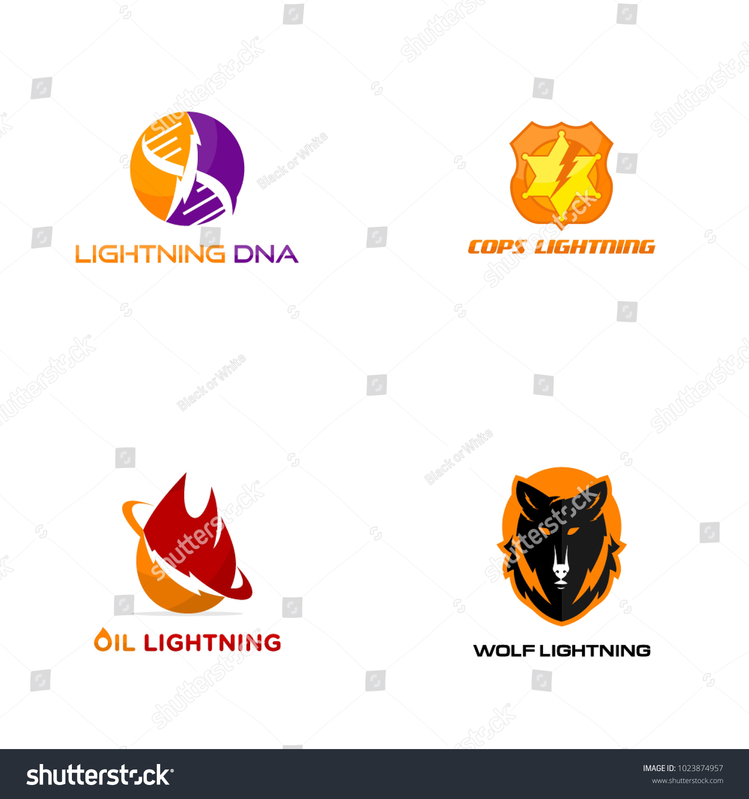 Lightning Logo Design Stock Vector (Royalty Free) 1023874957 | Shutterstock