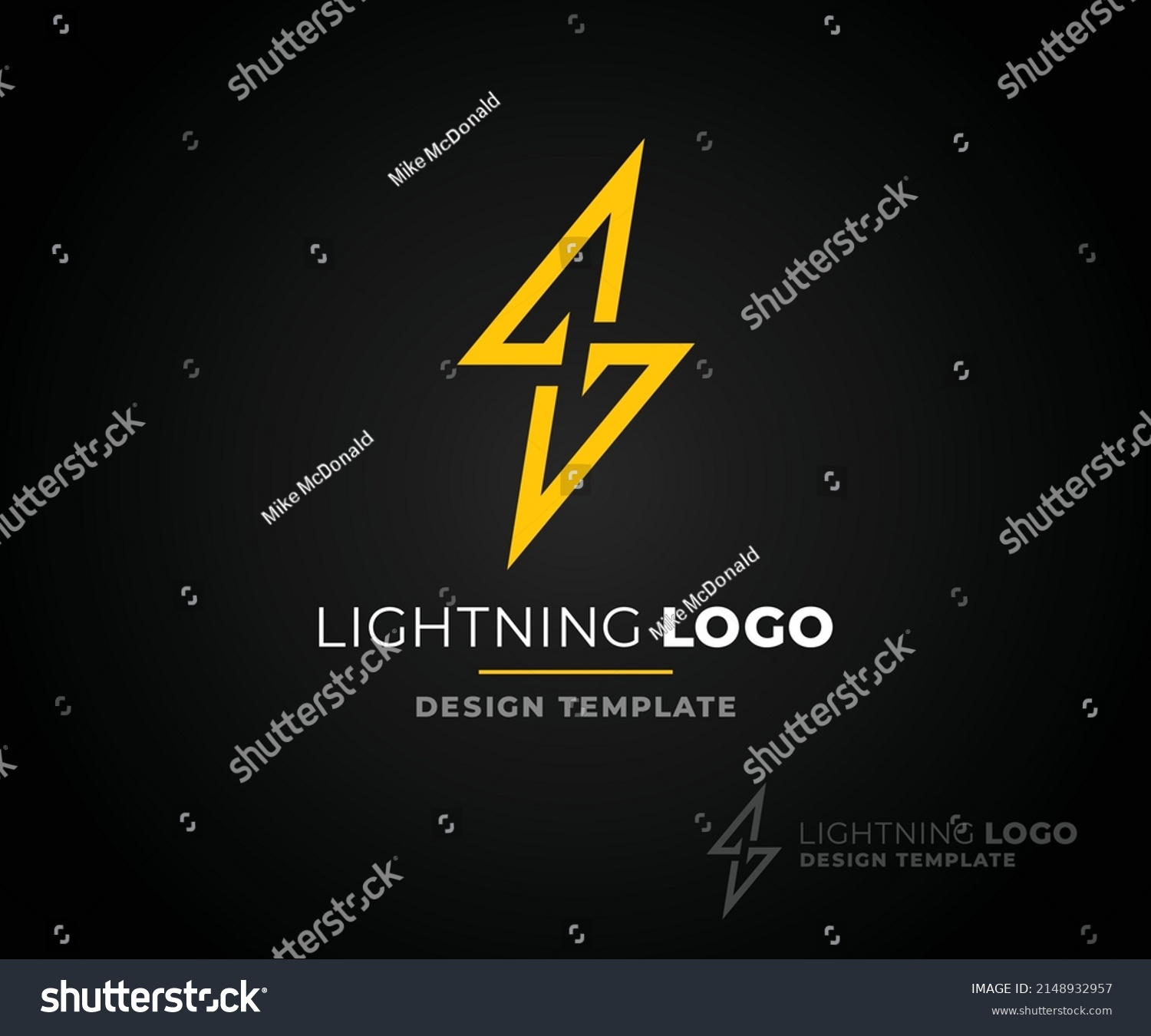 Lightning Logo Graphic Template Icon Design Stock Vector (Royalty Free ...