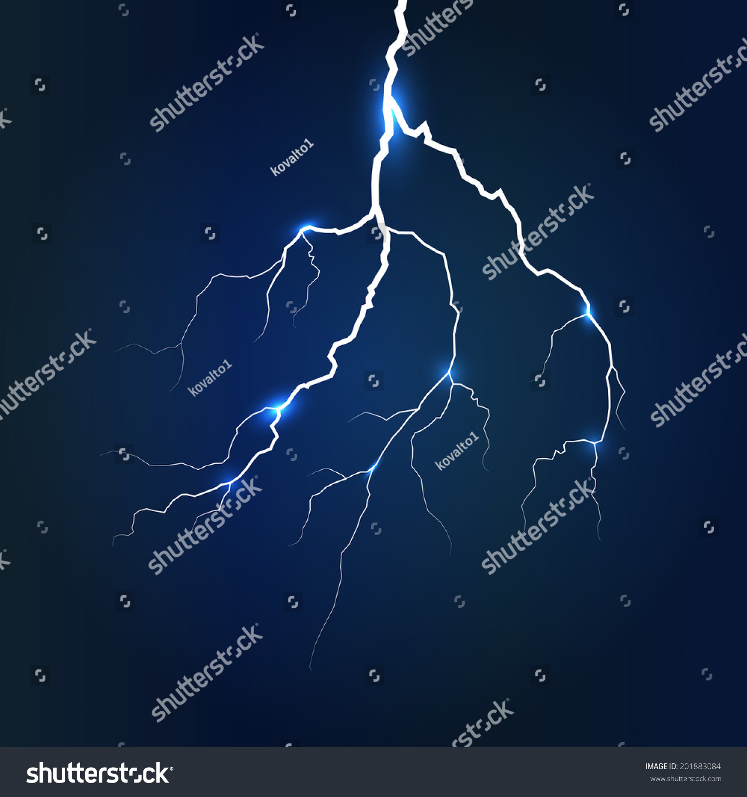 Lightning On Dark Blue Background Vector Stock Vector (Royalty Free ...