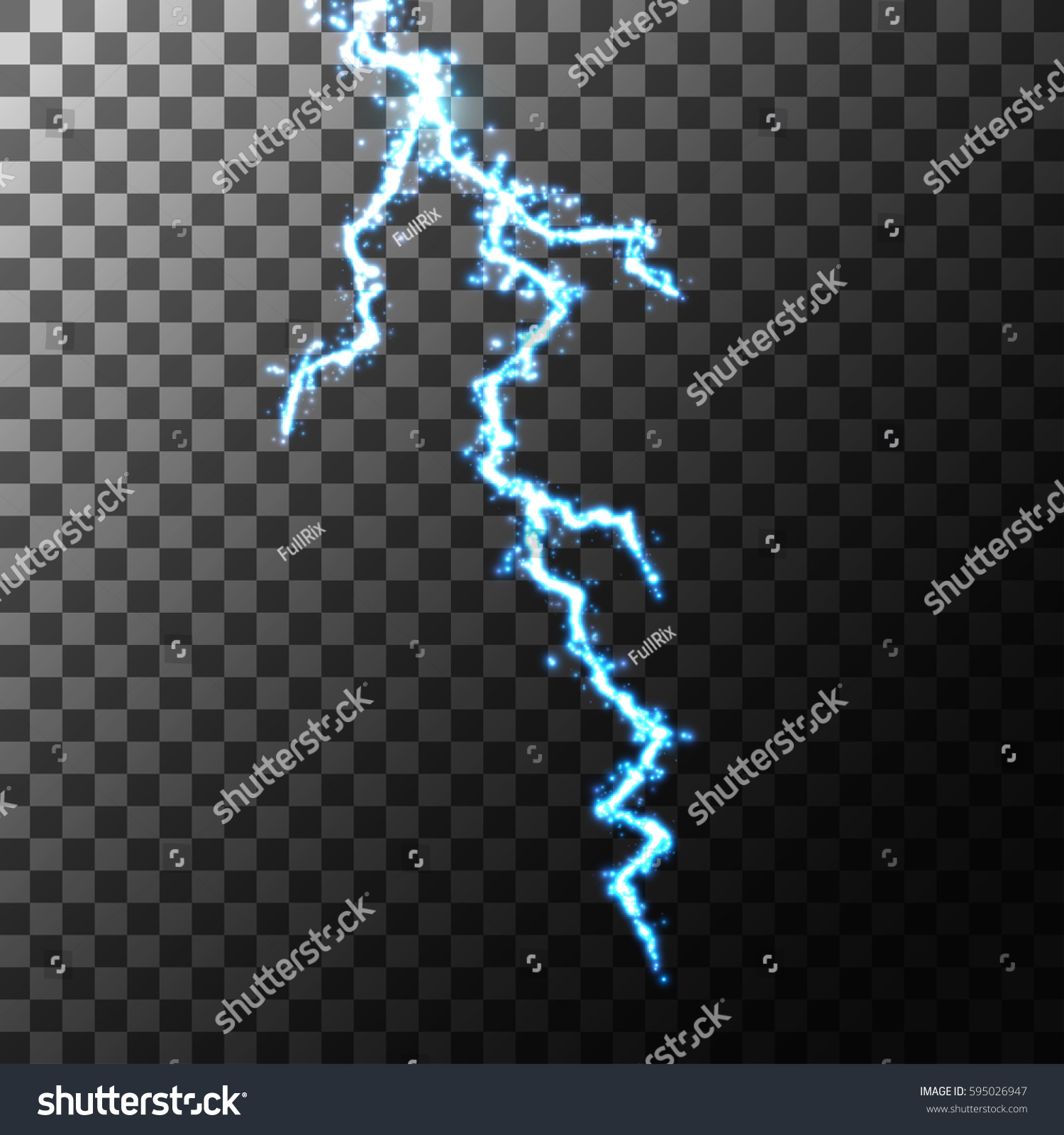 Lightning On Transparent Vector Illustration: เวกเตอร์สต็อก (ปลอดค่า ...