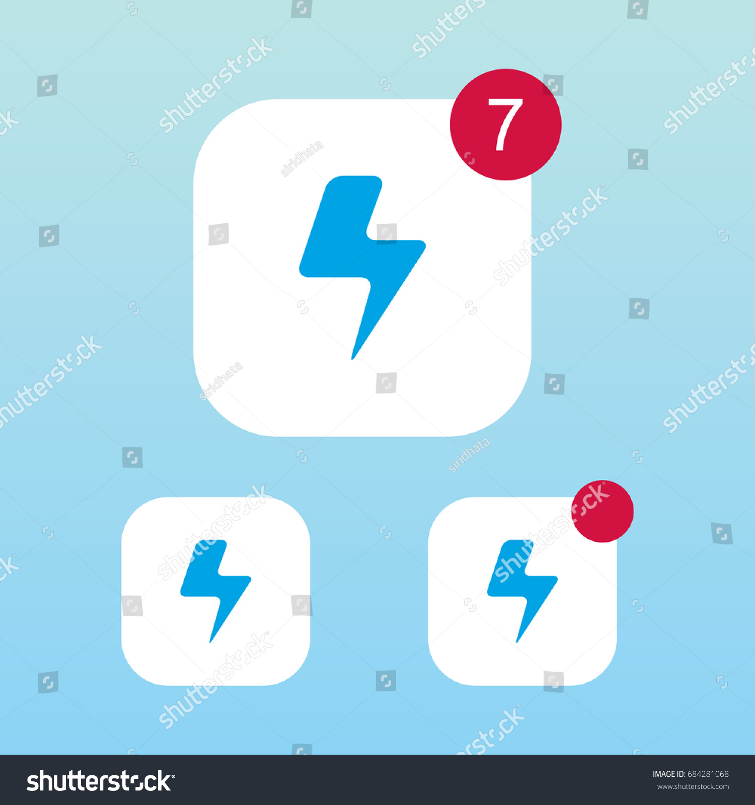 Lightning Electricity Icon Notification Stock Vector (Royalty Free ...