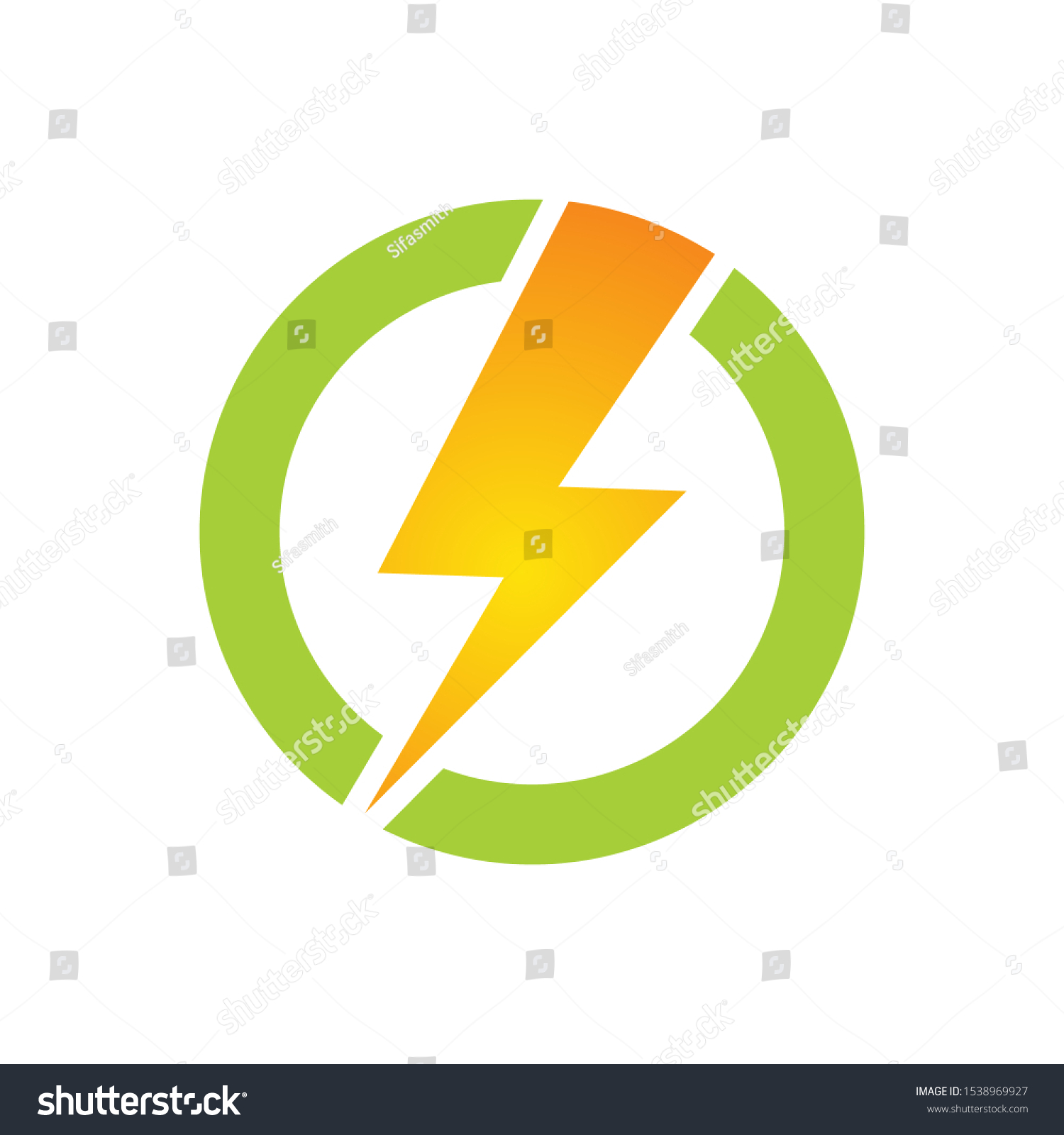Lightning Power Circle Logo Vector Stock Vector (Royalty Free) 1538969927