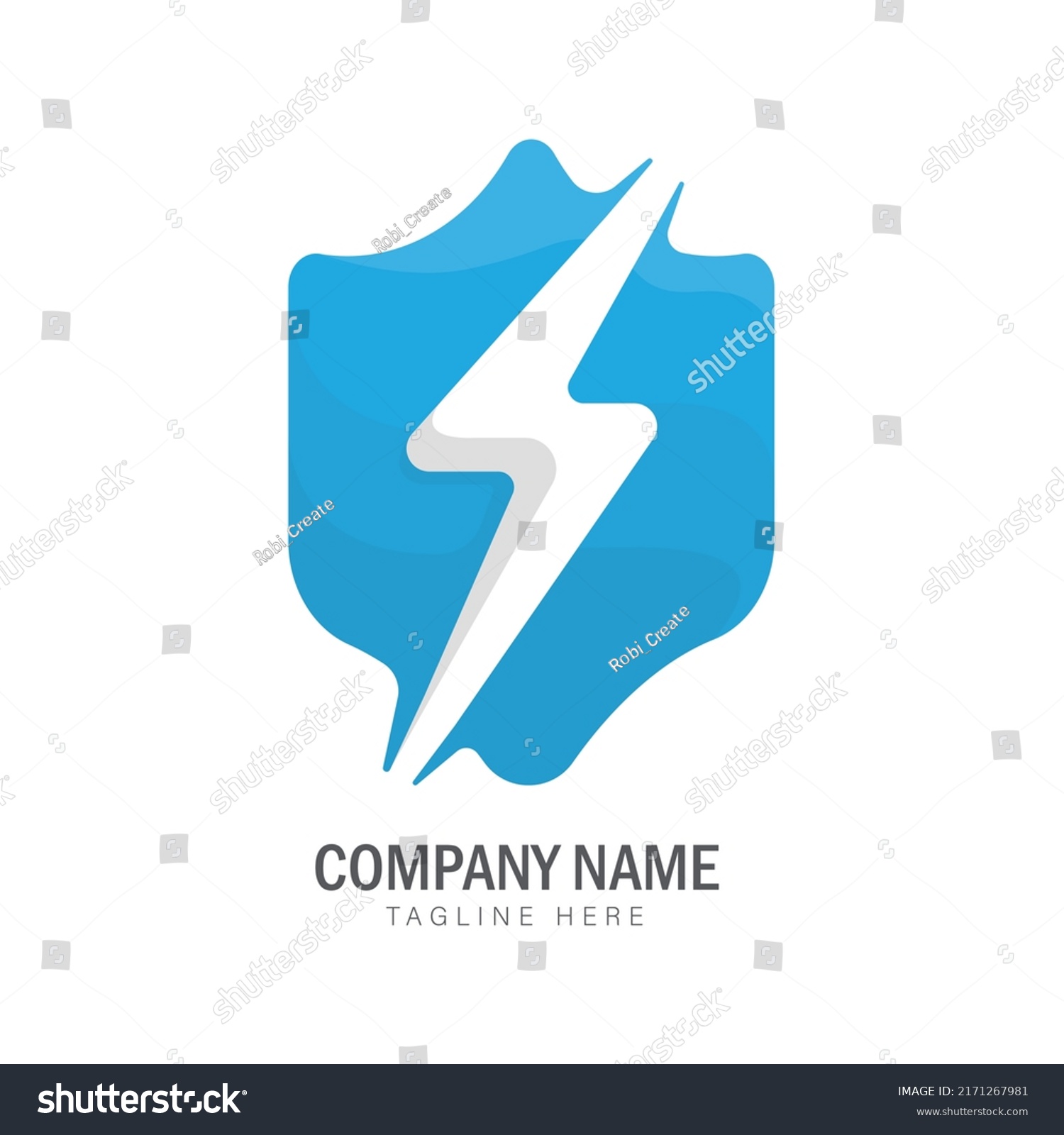 Lightning Shield Colorful Gradient Logo Design Stock Vector (Royalty ...
