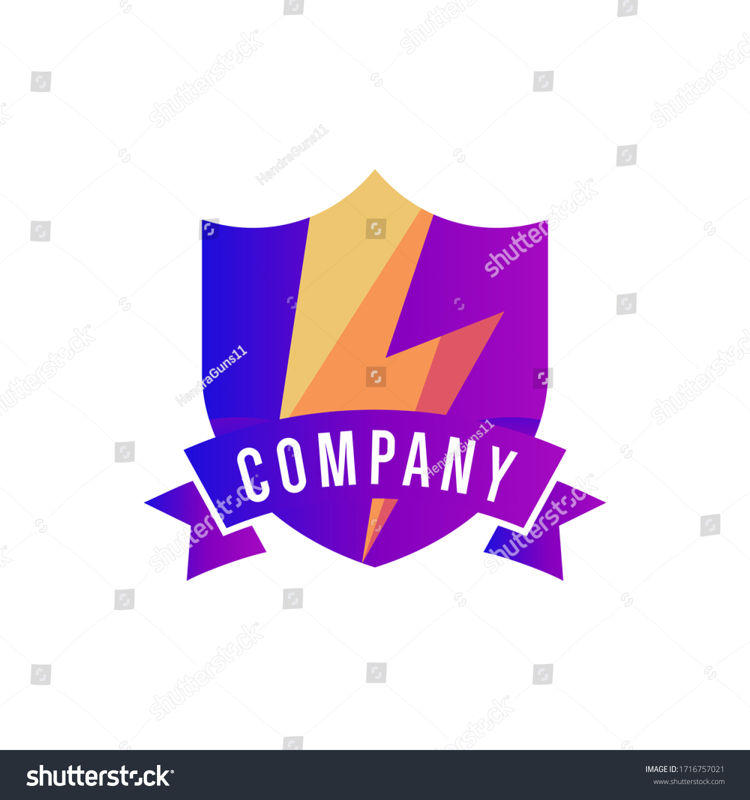 Lightning Shield Vector Logo Design Template Stock Vector (Royalty Free ...