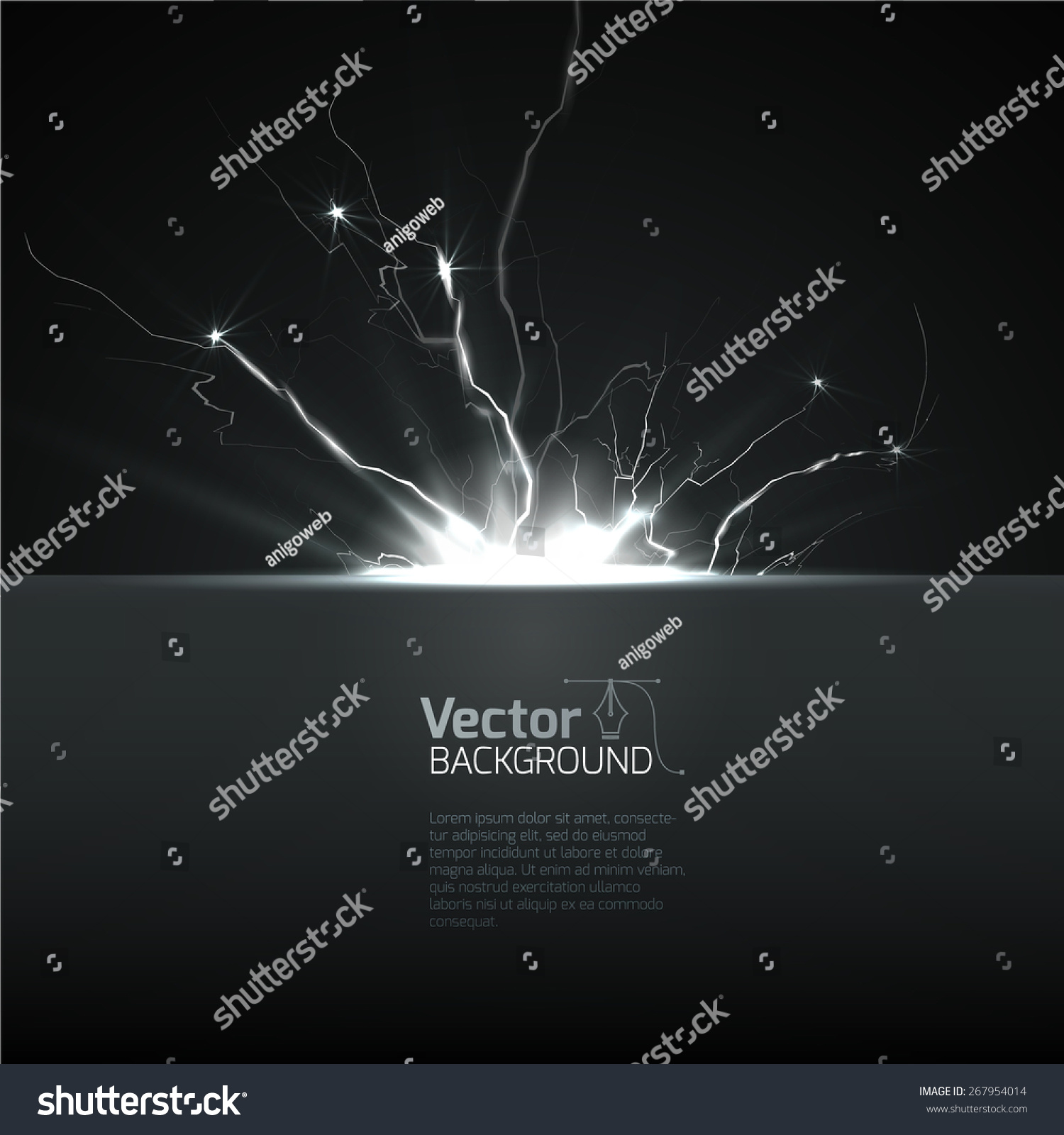Lightning Strike Lightning Abstract Background Vector Stock Vector ...