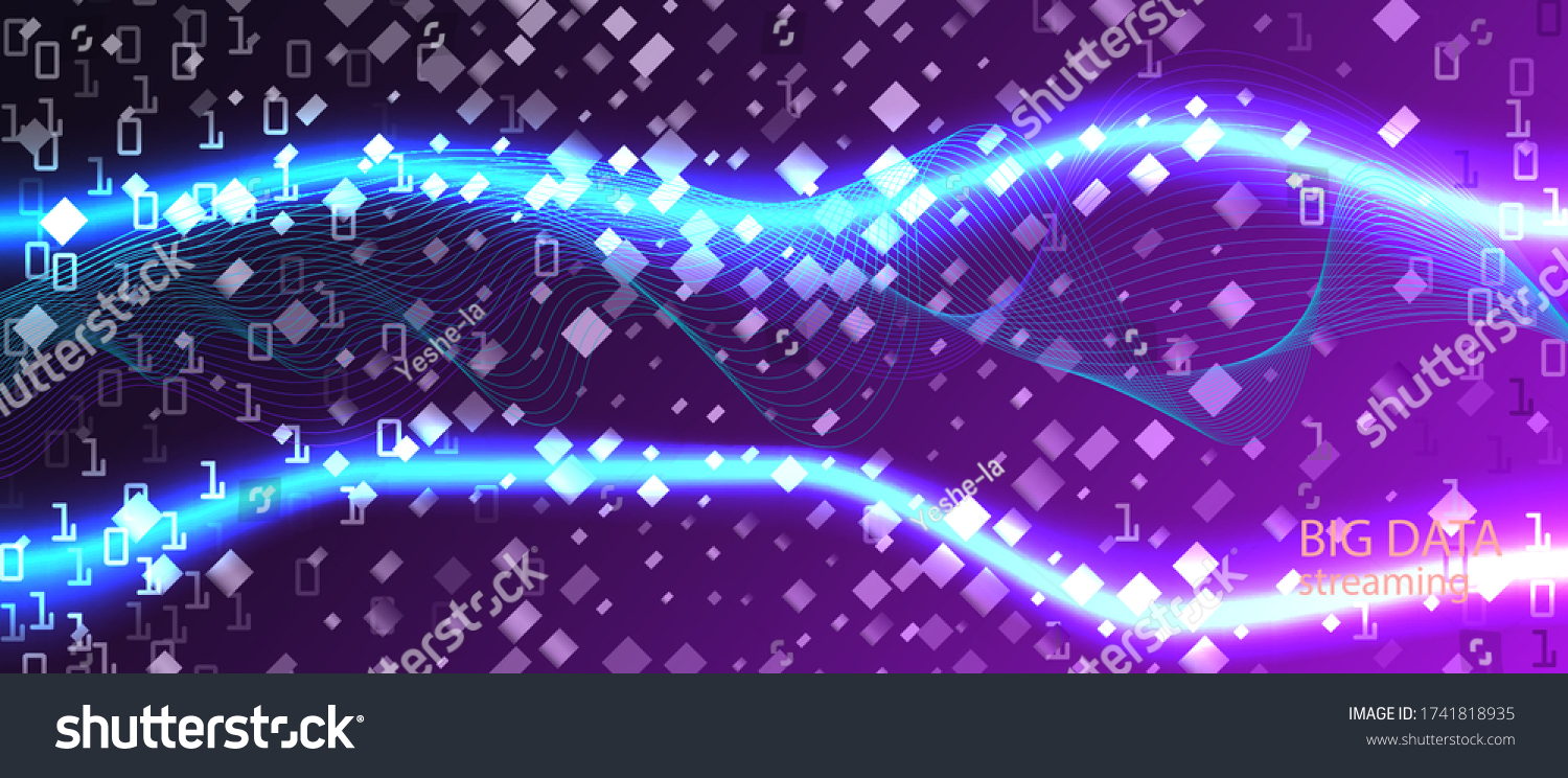 Lightning Tech Vector Equalizer Blue Purple Stock Vector (Royalty Free) 1741818935