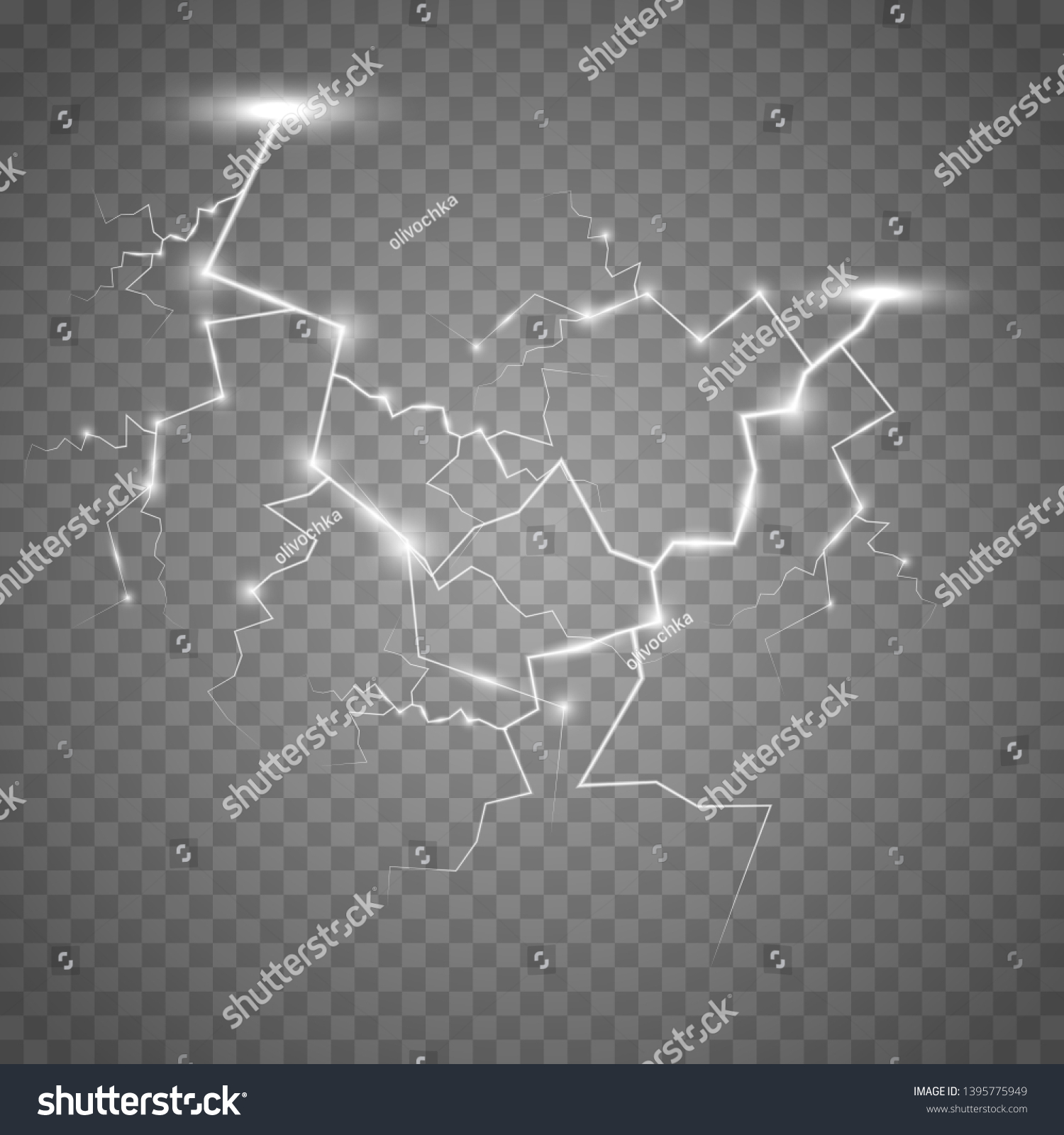 Lightning Template Isolated On Transparent Background: vector de stock ...