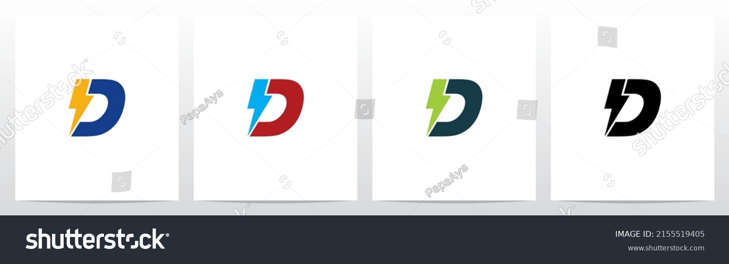 Lightning Thunder Letter Logo Design D Stock Vector (Royalty Free ...