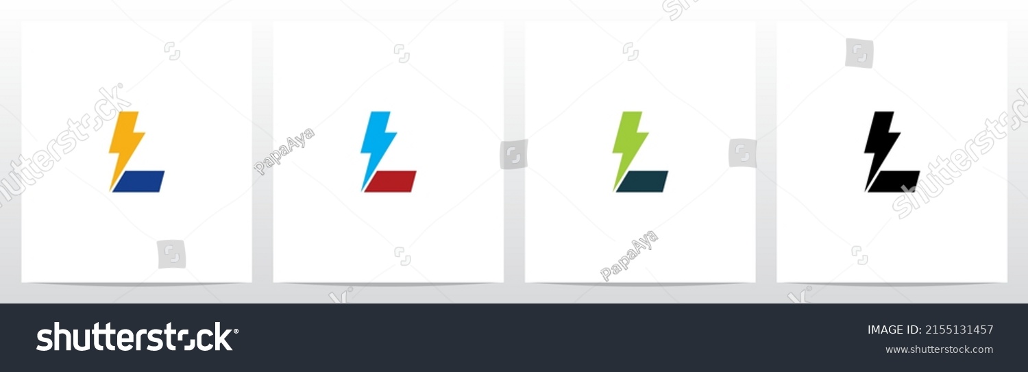 Lightning Thunder Letter Logo Design L Stock Vector (Royalty Free ...