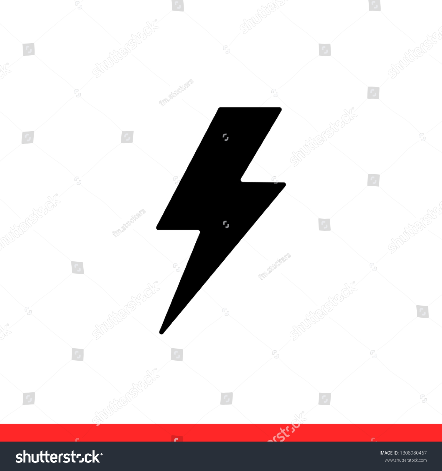 Lightning Vector Icon Thunder Symbol Simple Stock Vector (Royalty Free ...