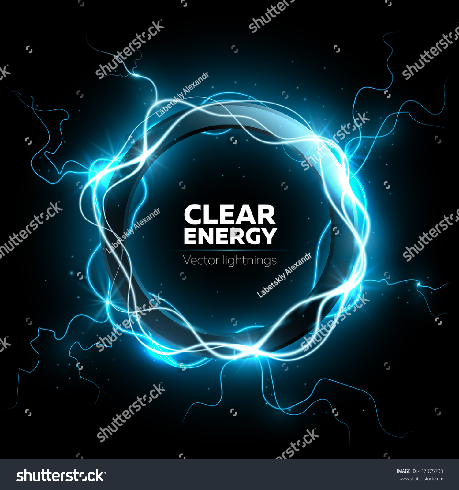 Lightning Vector Round Text Frame Background Stock Vector (Royalty Free ...