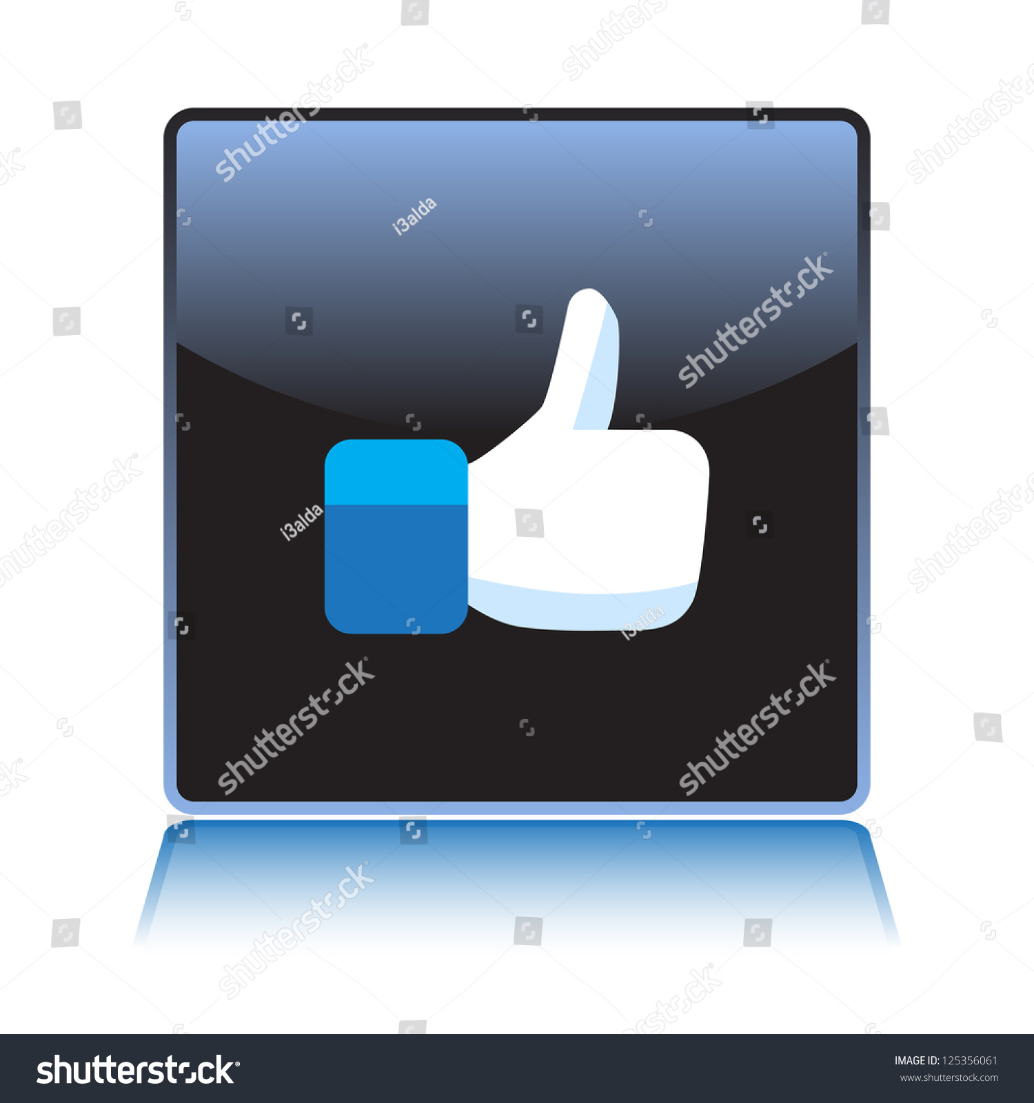 Like Button Thumb Illustration Stock Vector (Royalty Free) 125356061 ...