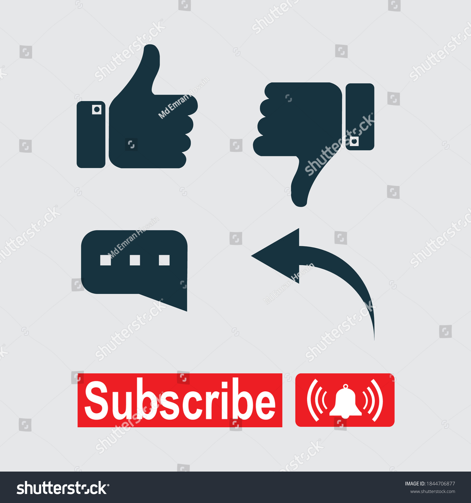 Like Dislike Comments Share Subscribe Vector Stock Vector (Royalty Free ...