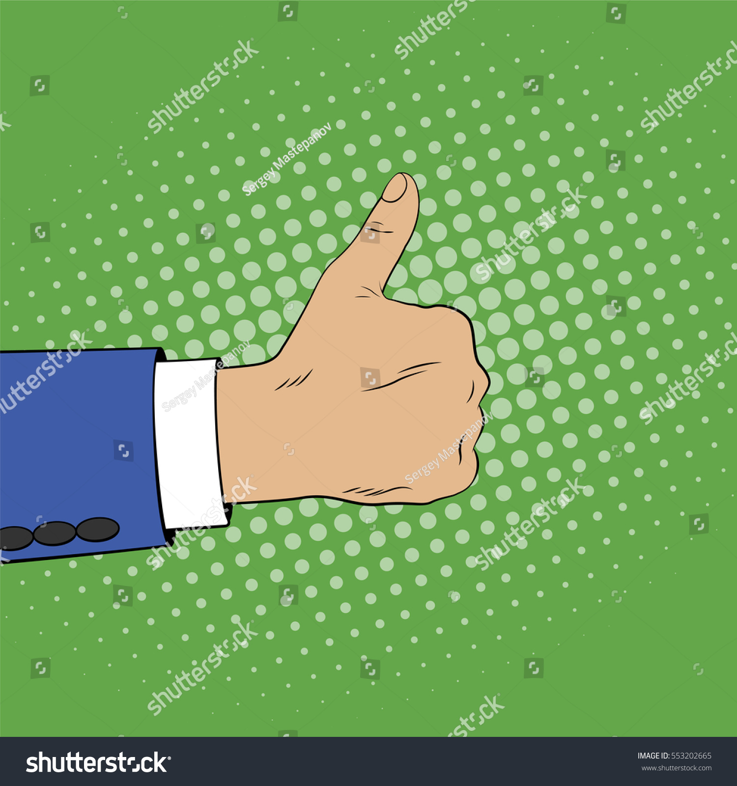 Like Gesture Hand Showing Thumbs Comic Stock Vector (Royalty Free ...