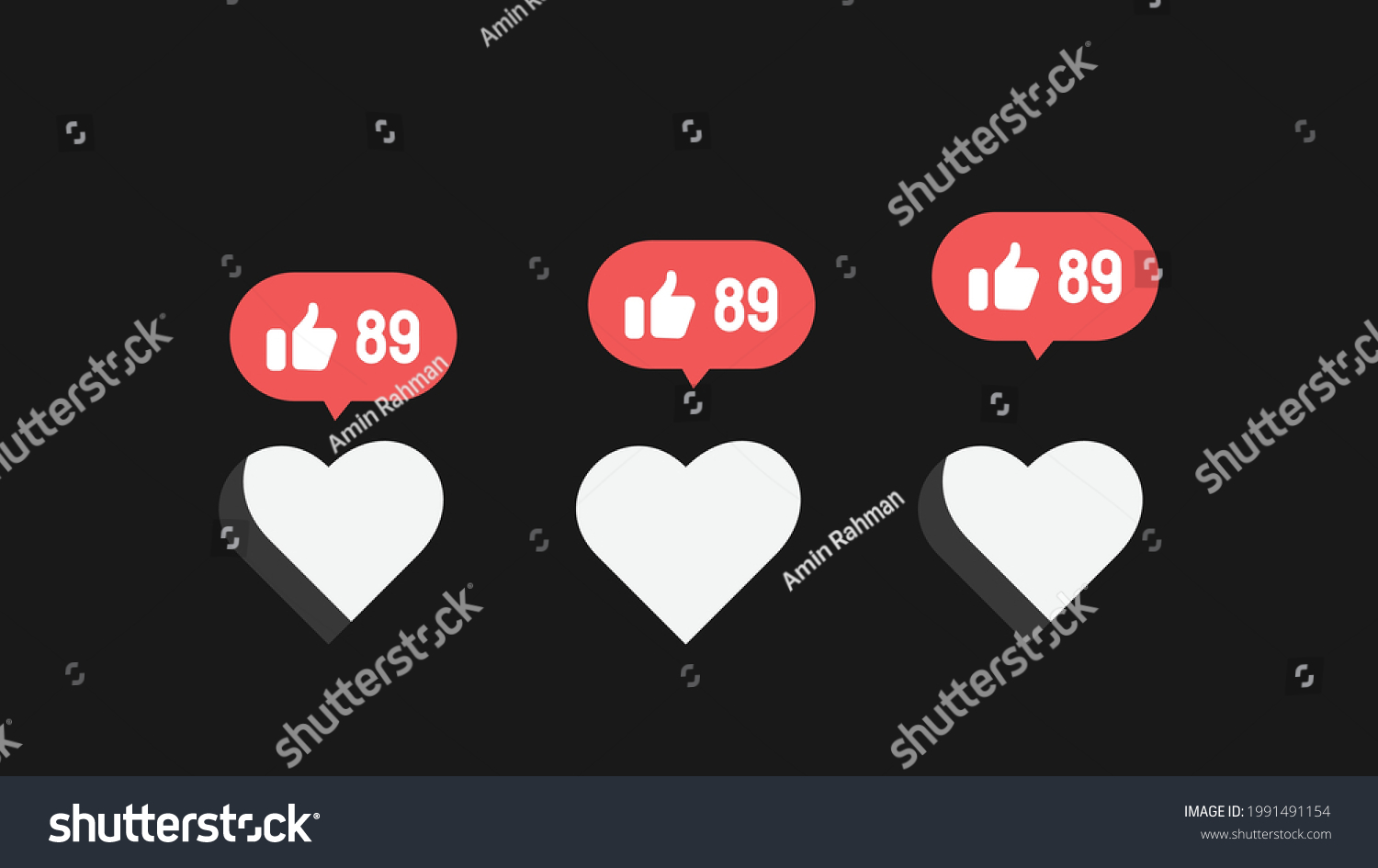 Like Share Comment Vector Icon Set Stock Vector (Royalty Free ...