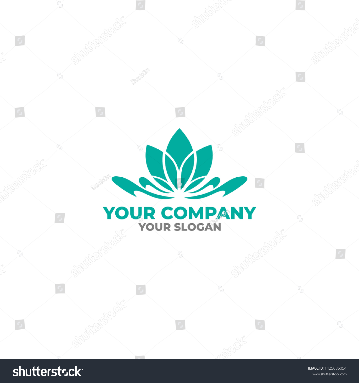 Lily Flower Logo Design Vector Stock Vector (Royalty Free) 1425086054