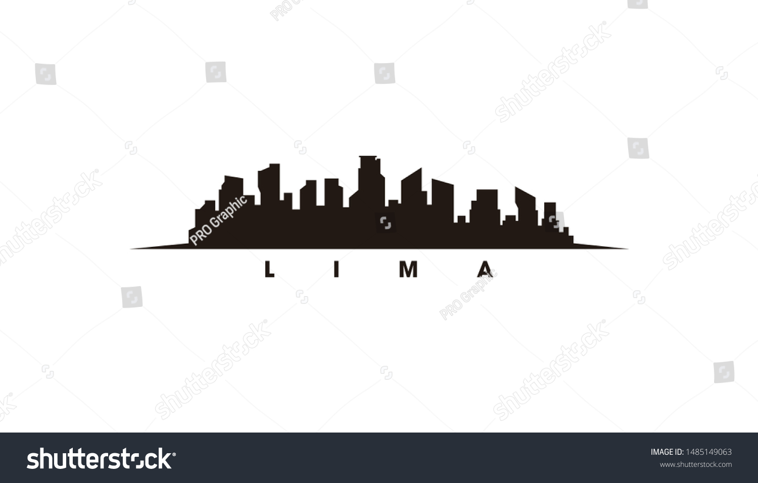 Lima Skyline Landmarks Silhouette Vector 库存矢量图（免版税）1485149063 ...
