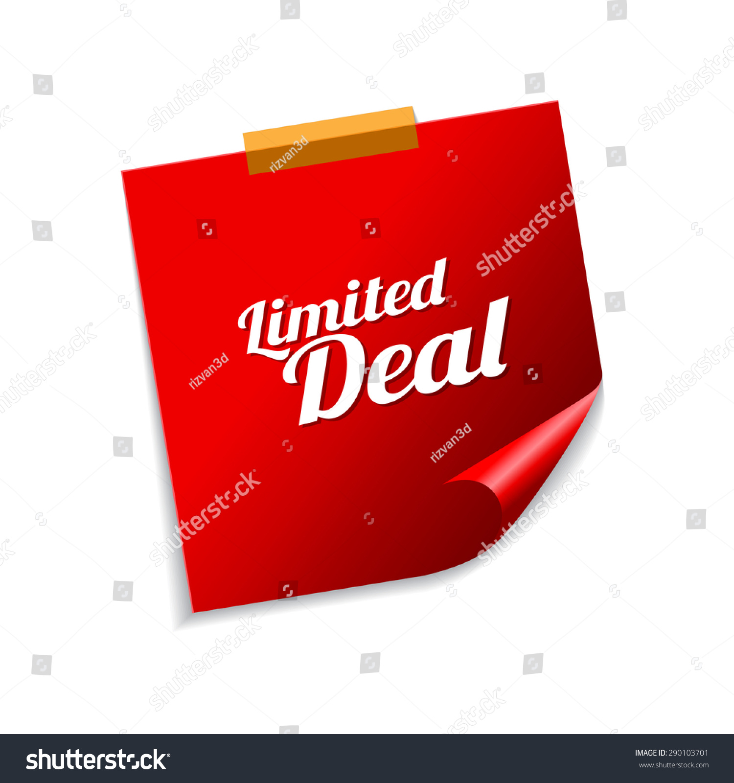 Limited Deal Red Sticky Notes Vector: vector de stock (libre de ...