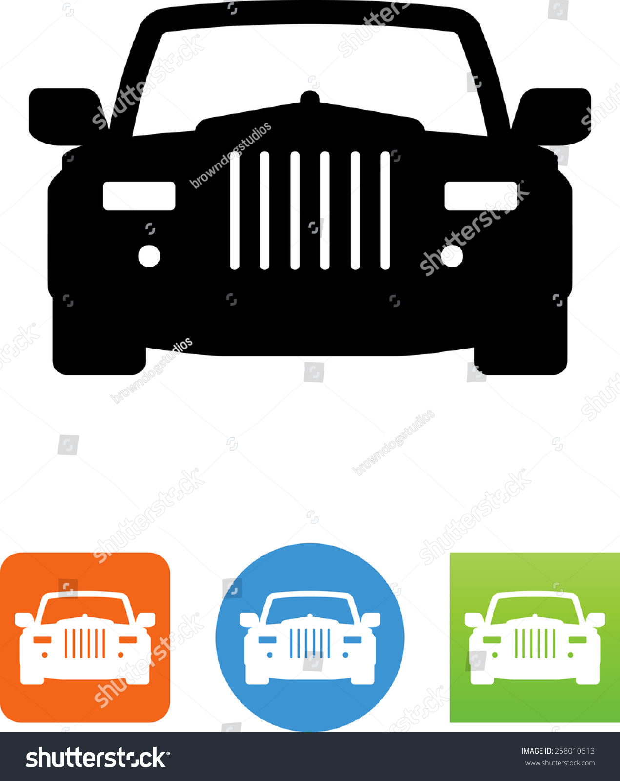Limo Icon Front View Stock Vector (Royalty Free) 258010613