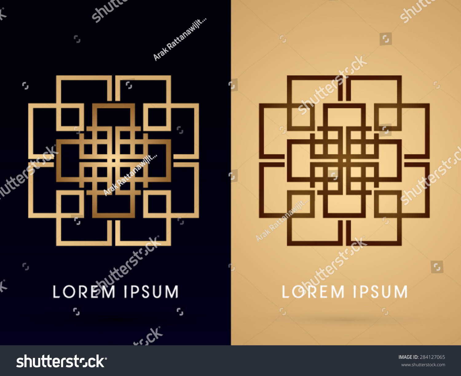 Line Abstract Shape Square Box Graphic Stock Vector (Royalty Free ...