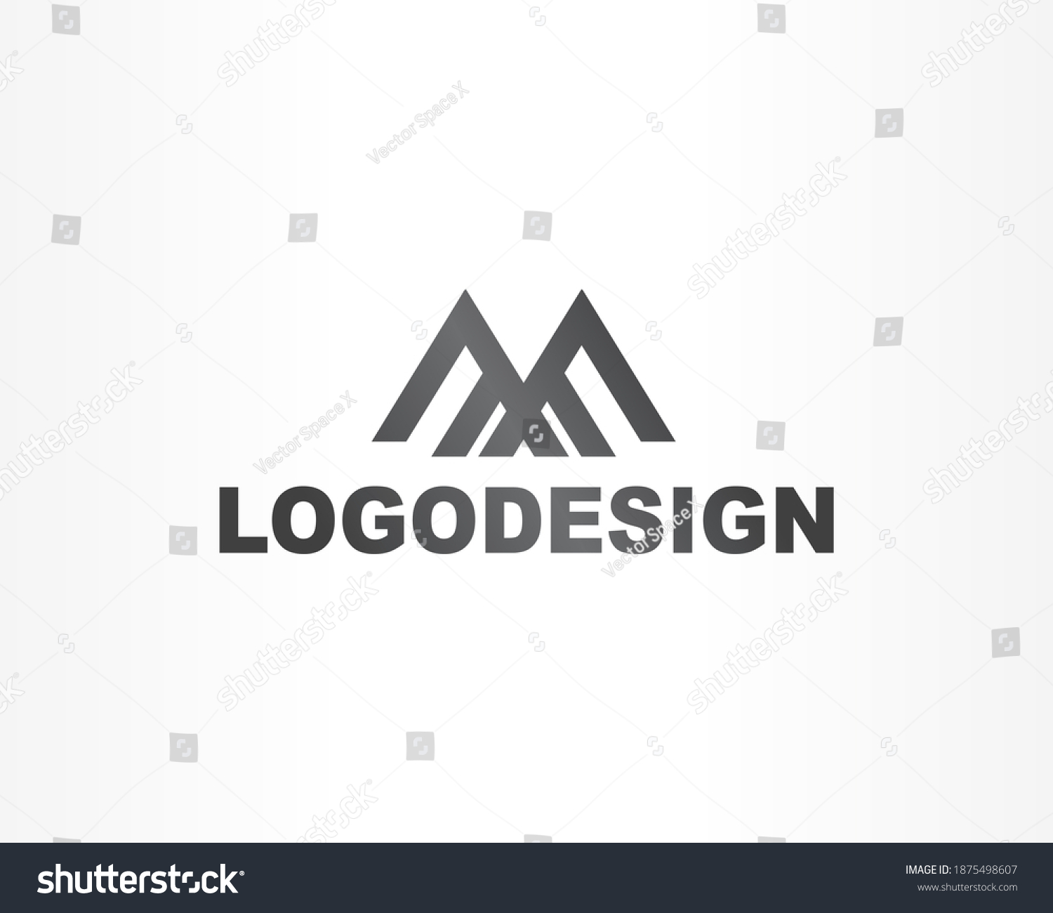Line Double Triangle Shape Logo Design Stock Vector (Royalty Free ...