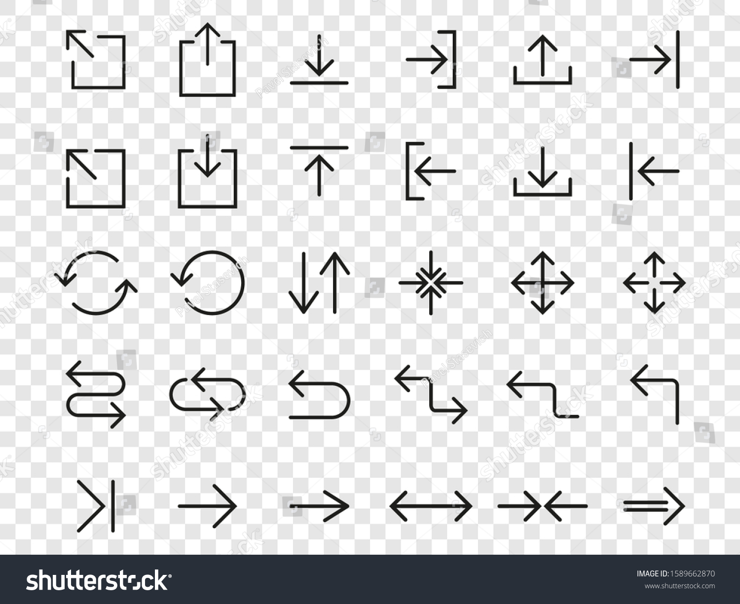 Line Arrow Icon Set Vector Illustration Stock Vector (Royalty Free ...