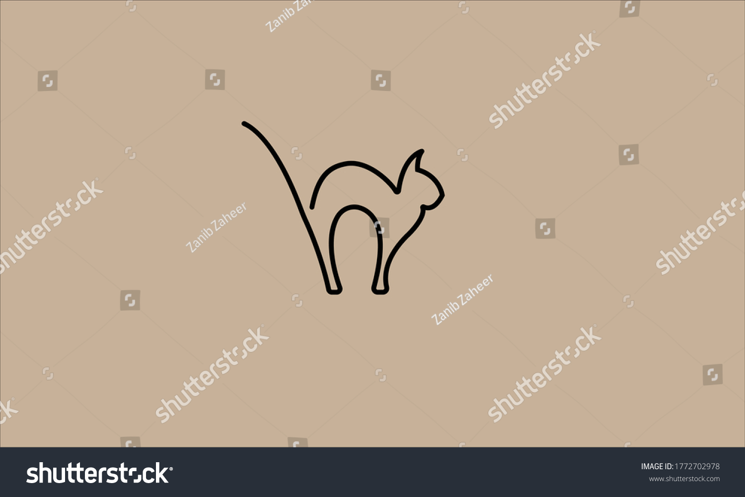 Line Art Cat Logo Vector Stock Vector (Royalty Free) 1772702978