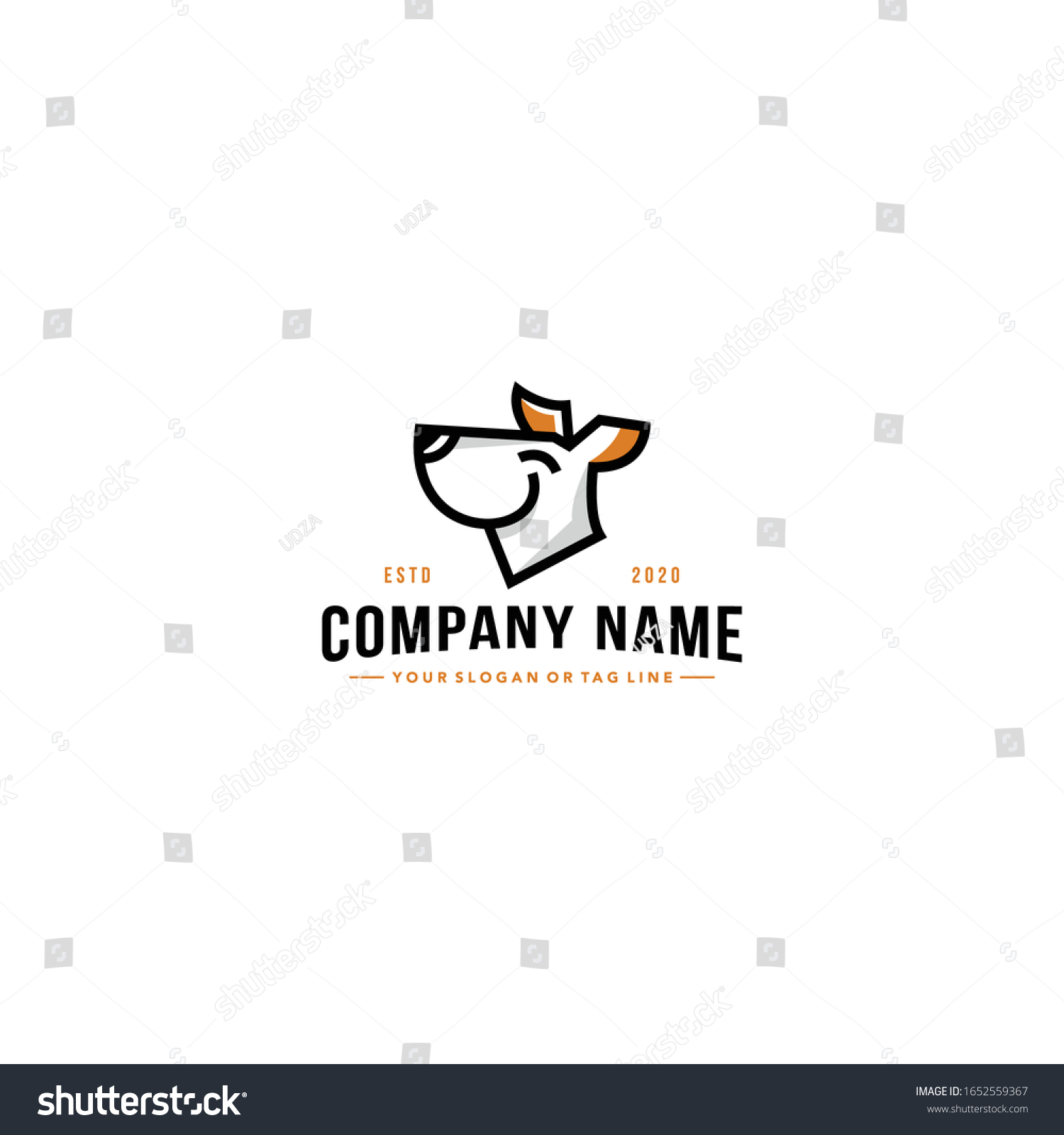 Line Art Dog Logo Design Vector Stock Vector (Royalty Free) 1652559367 ...