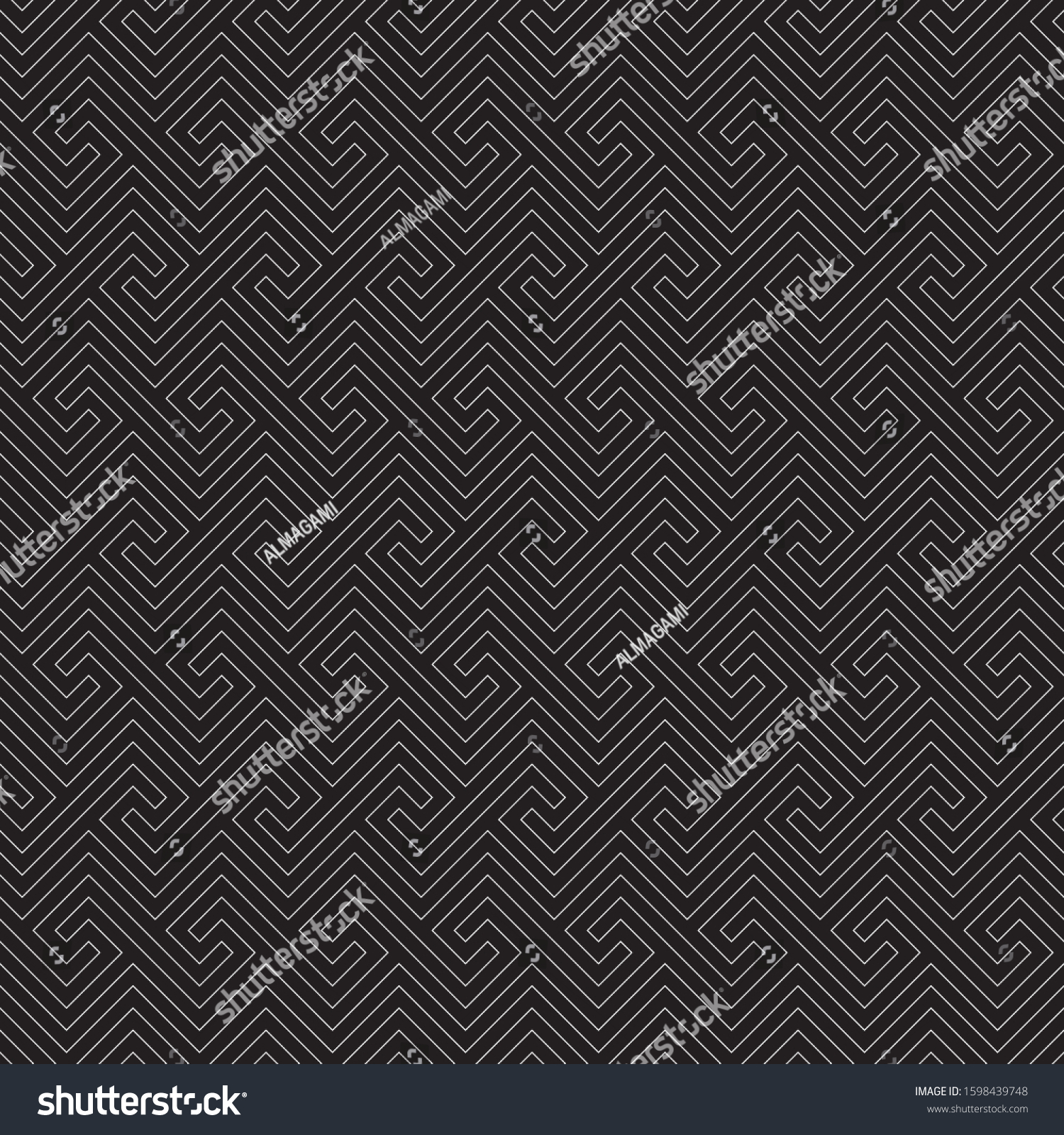 Line Art Maze Seamless Pattern Black Stock Vector (Royalty Free ...