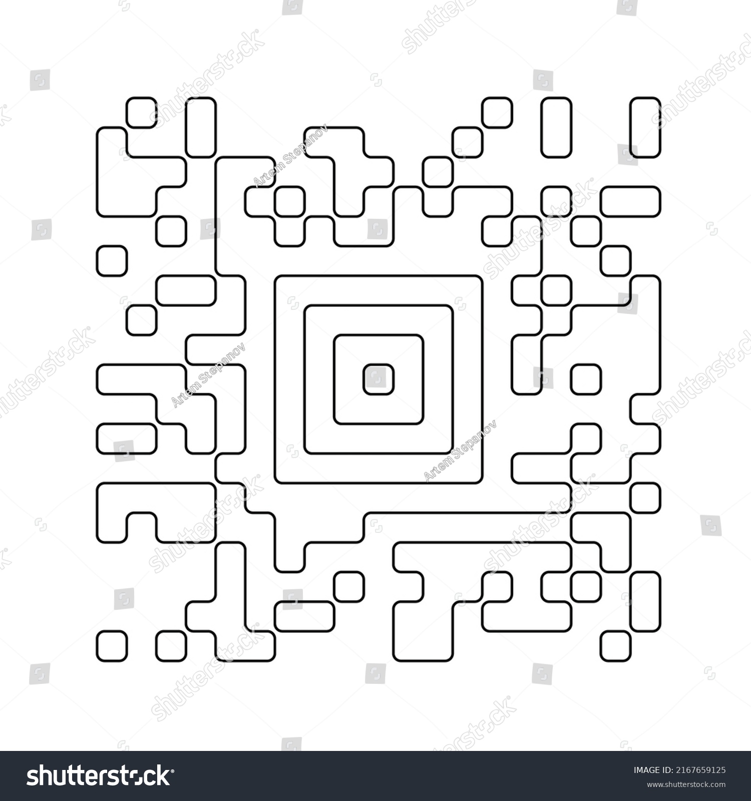Line Barcode Random Set Characters Qr Stock Vector (Royalty Free ...