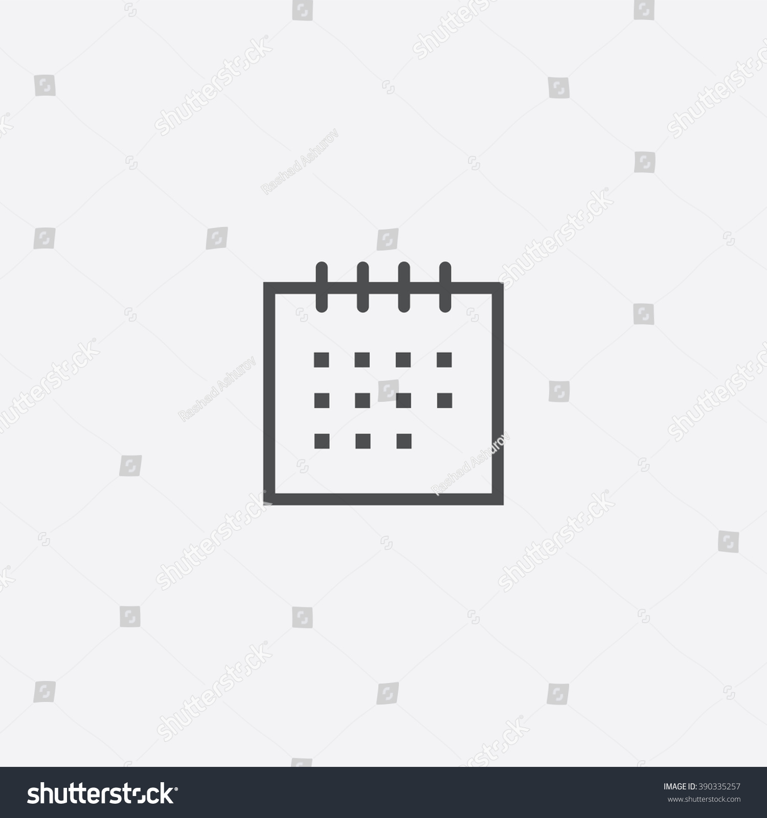 Line Calendar Icon: vector de stock (libre de regalías) 390335257 ...