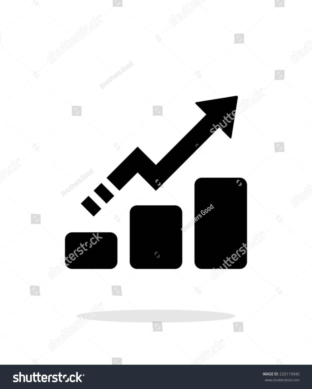 Line Chart Icon On White Background Stock Vector (Royalty Free) 220119940