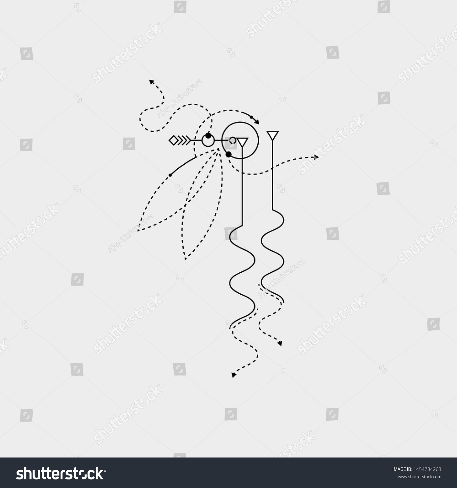 Line Dot Tattoo Design Vector Art Stock Vector (Royalty Free ...