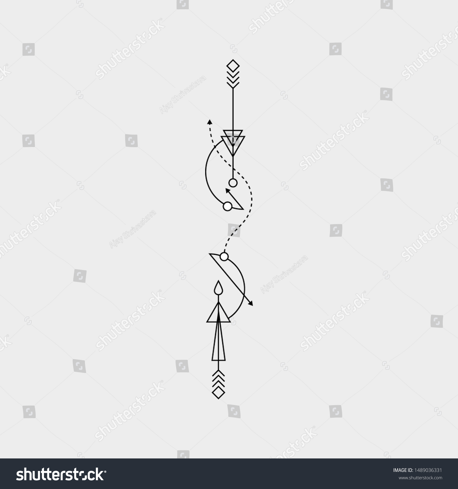Line Dot Tattoo Design Vector Art Stock Vector (Royalty Free ...