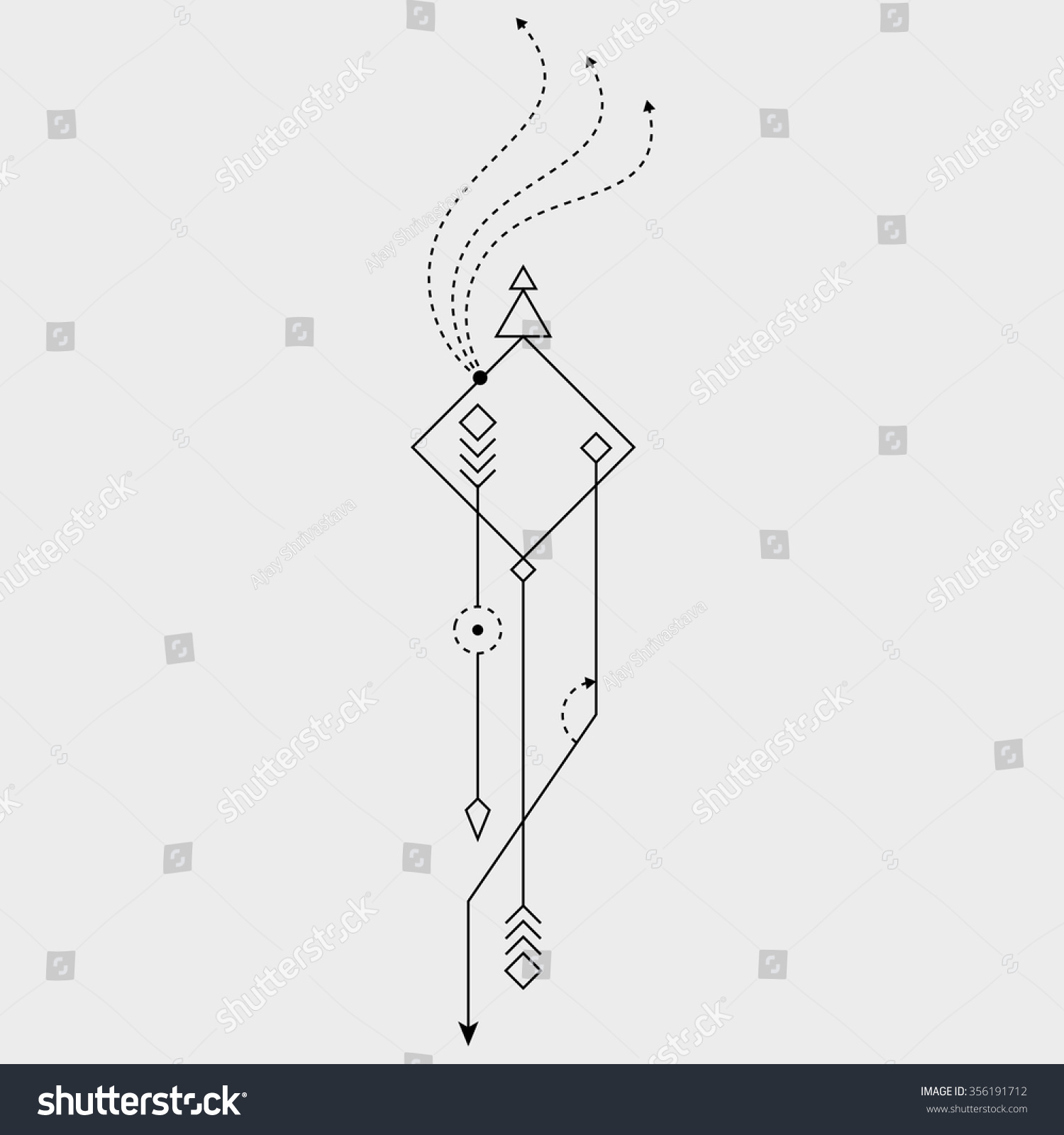 Line Dot Tattoo Vector Art Stock Vector (Royalty Free) 356191712 ...