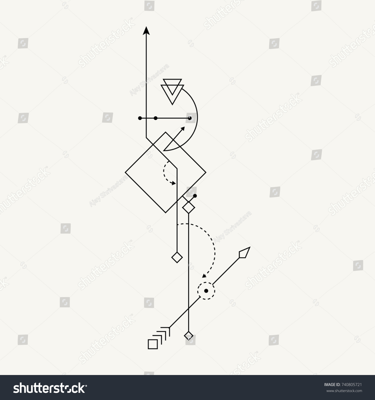 Line Dot Tattoo Vector Art Stock Vector (Royalty Free) 740805721 ...