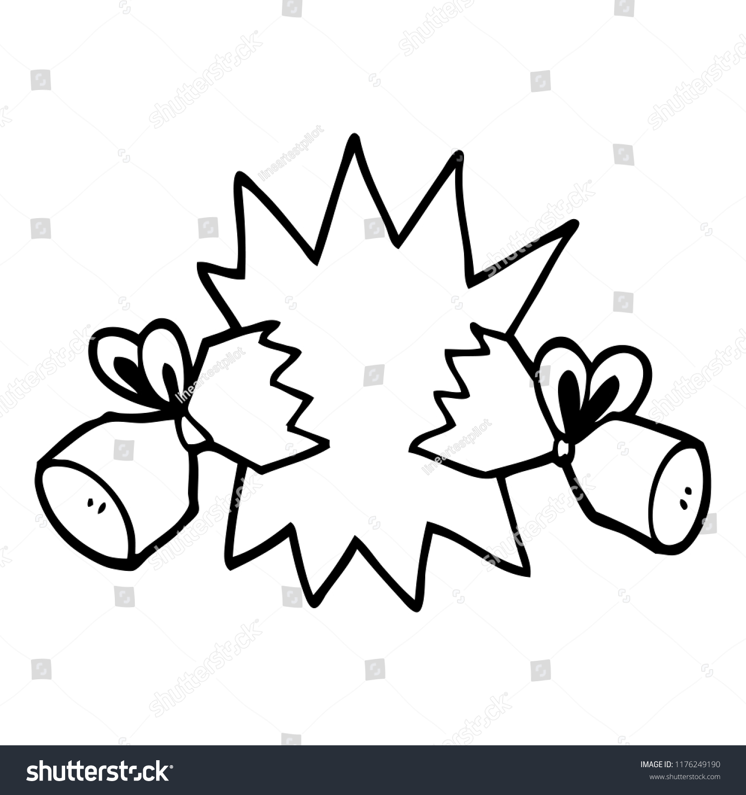 Line Drawing Cartoon Cracker Stock Vector Royalty Free 1176249190