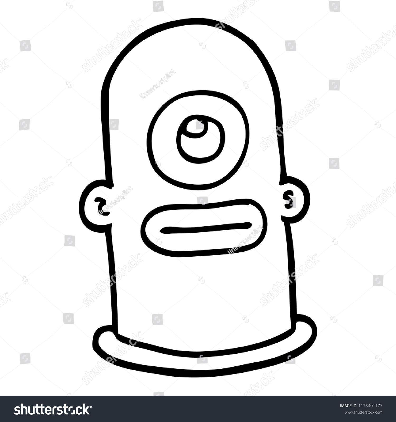 Line Drawing Cartoon Cyclops Face Stock Vector (Royalty Free ...