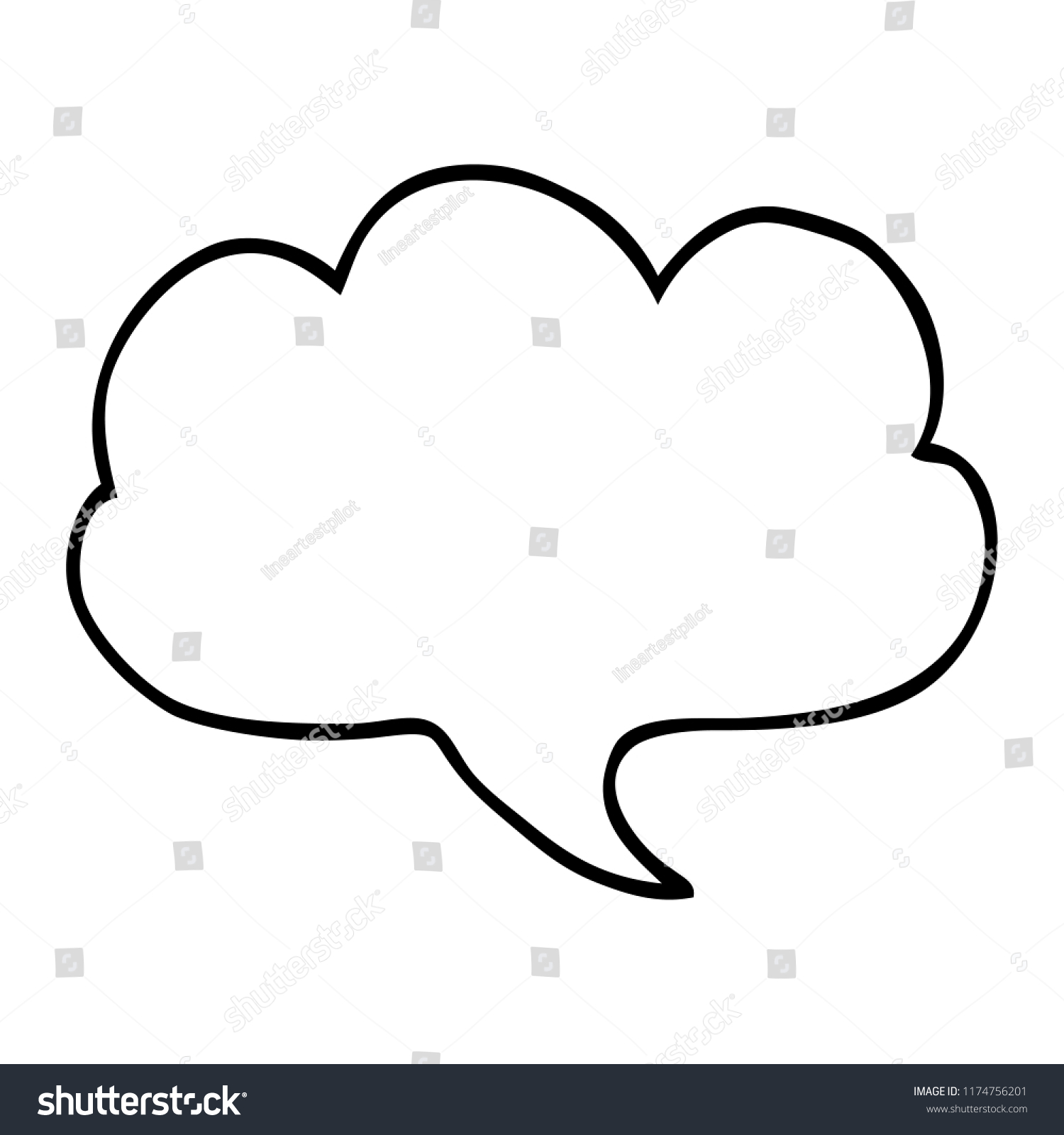 Line Drawing Cartoon Expression Bubble Stock Vector (Royalty Free ...