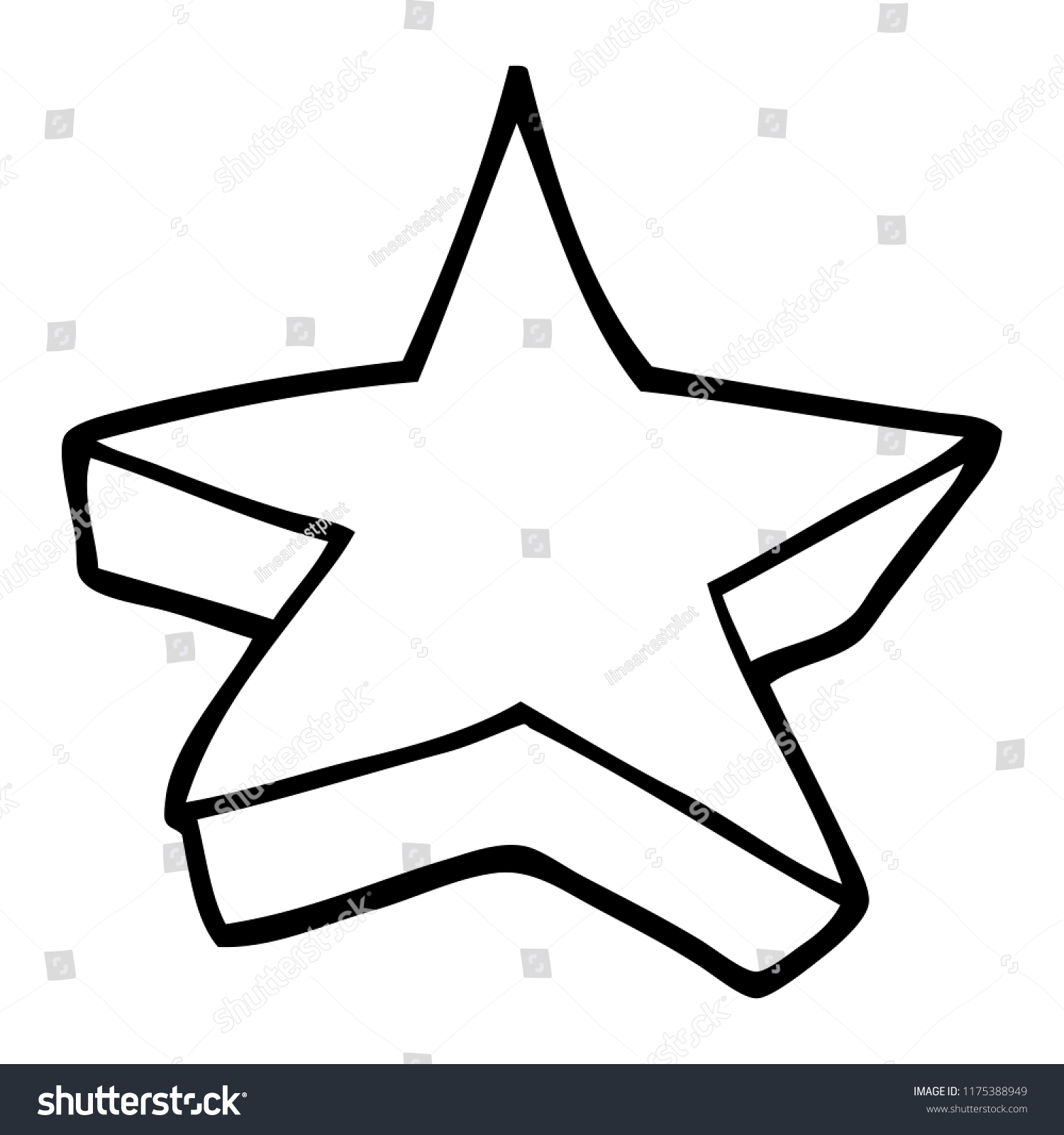 Line Drawing Cartoon Star Stock Vector (Royalty Free) 1175388949