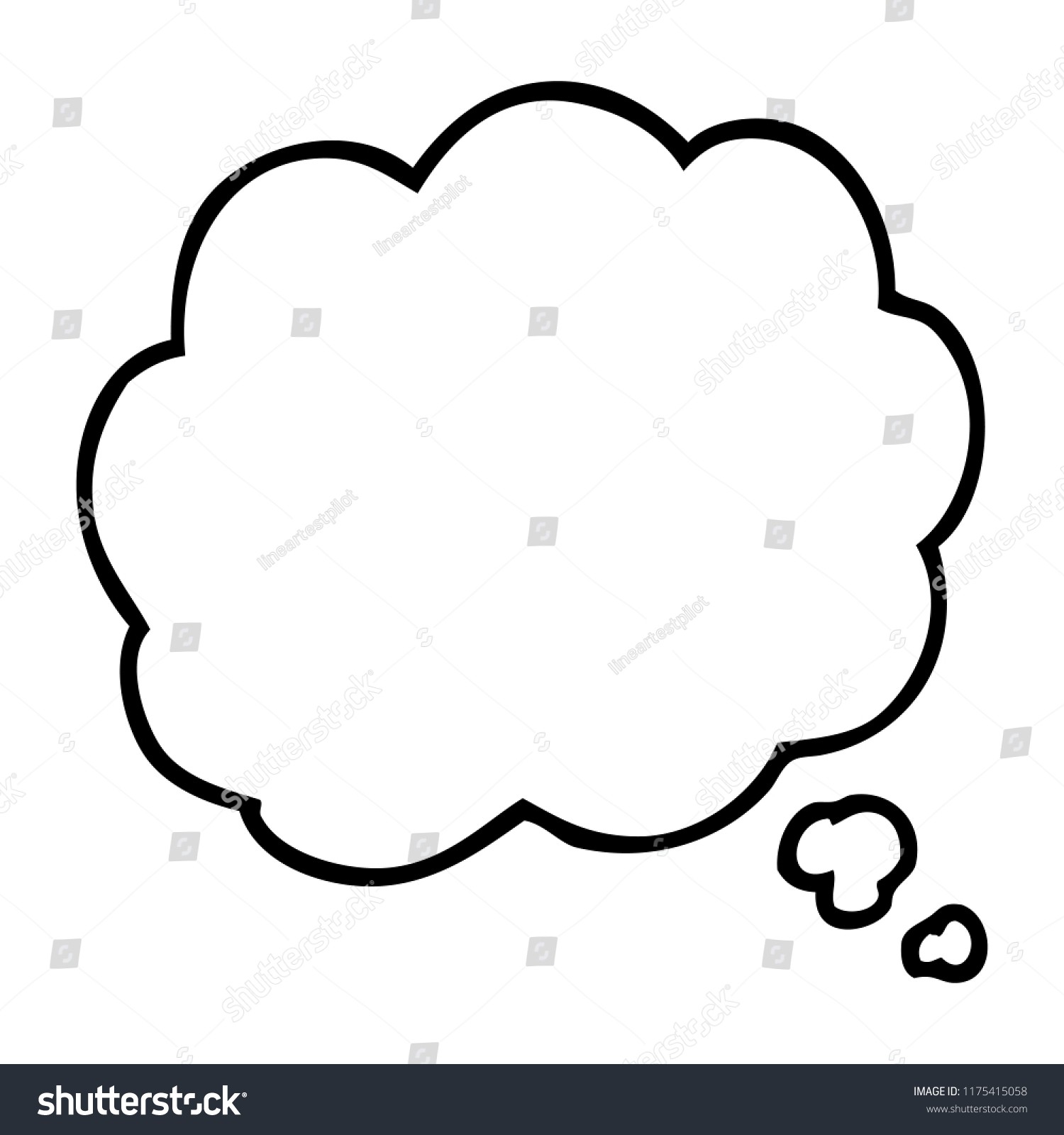 Line Drawing Cartoon Thought Cloud Stock Vector (Royalty Free) 1175415058